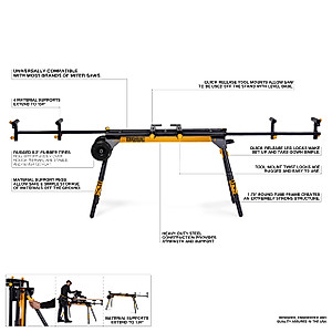 ToughBuilt - Miter Saw Stand Universal Tool Mounts (124 In)