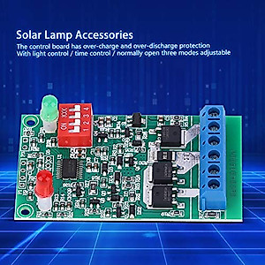 FECAMOS Solar Lamp Panel Circuit Board, High Stability Over Charge Protection Lithium Battery 3 Modes Adjustable Solar Lamp Controller Module for Garden Lights