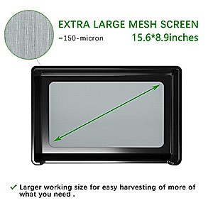 FuturHydro Trimming Tray 150 Micron Screen Keef Pollen & Herb Dry Sifter Tray with 2 Trimming Scissors Harvest Accessories (Black)