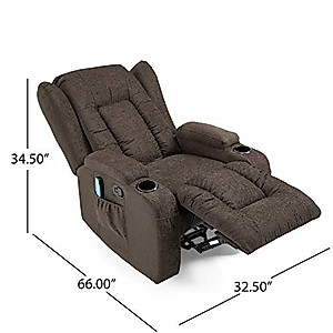 Christopher Knight Home Lavonia Massage Recliner, Brown + Black