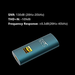 EVERSOLO H1 Portable Headphone Amplifier and DAC ES9281AC Pro High Resolution Supports PCM 384KHz/32bit DSD256 MQA 3.5mm Headphone Output for Android Smartphone/Tablet/PC