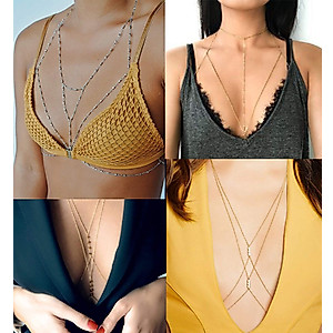 FIBO STEEL Body Chain Jewelry for Women Bikini Belly Chain Necklace
