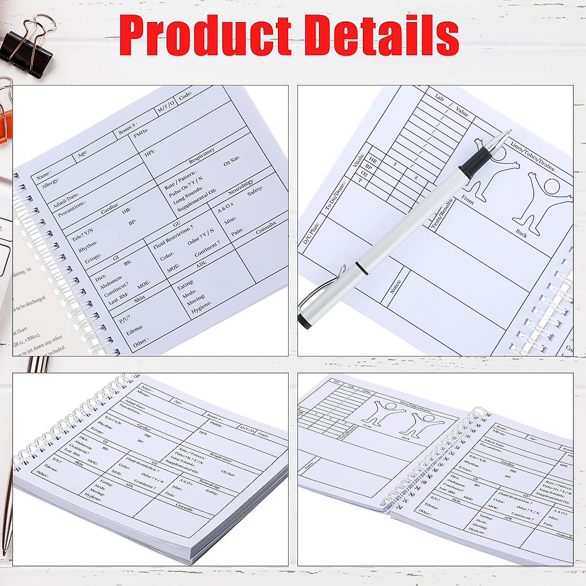 Marspark Nurse Report Sheet Notebook Pocket Notebook for Nurses Nursing Notepad Student Appreciation Journal for Organizing Notes, Giving Report (1 Pack)