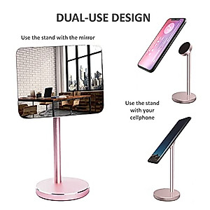 Desk and Cubicle Mirror to see behind you, ROSE-GOLD Stand with detachable Wide Angle real glass Mirror, SMALL & DISCRETE, beautiful design, perfect curvature for an exceptionally clear view