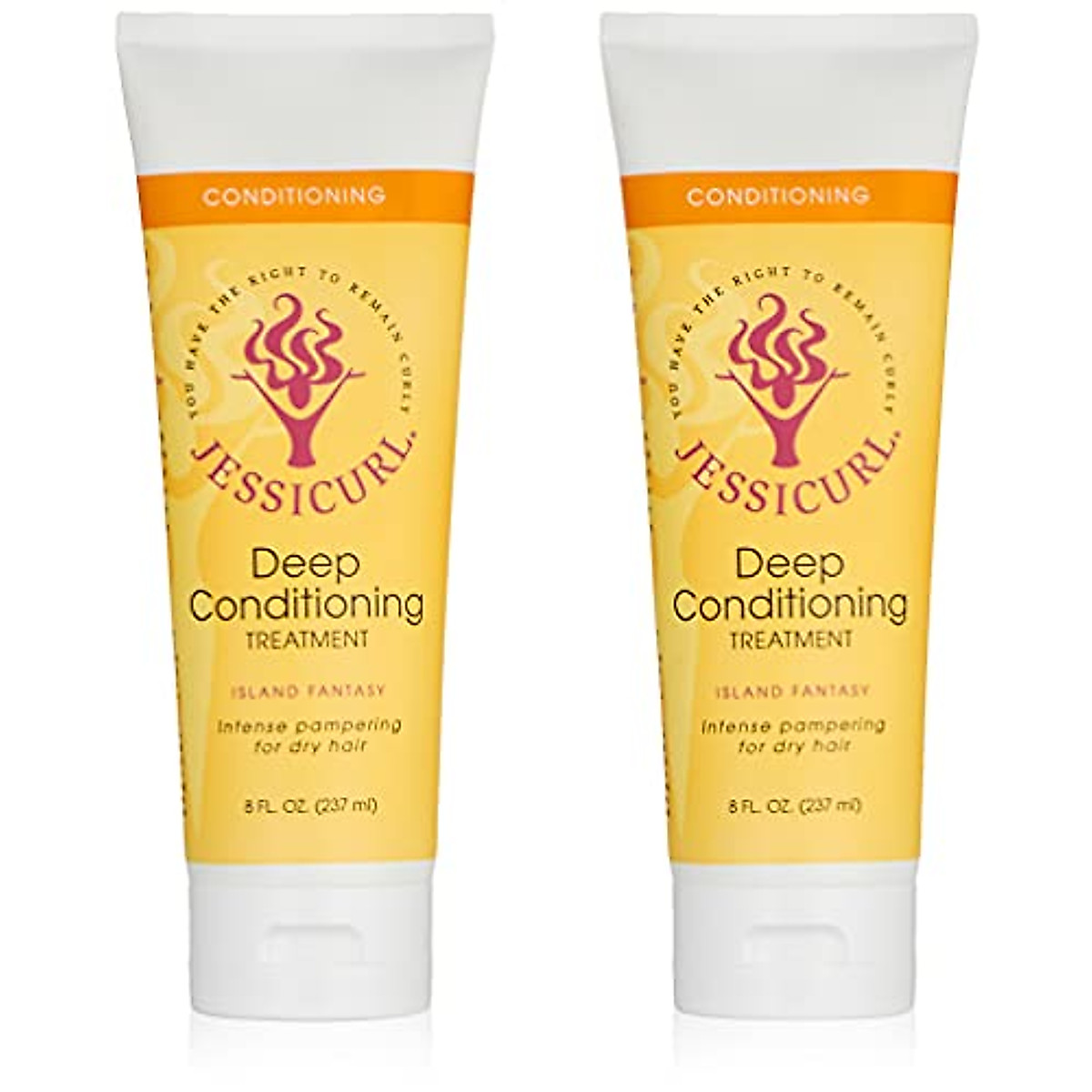 Jessicurl, Deep Conditioning Treatment, Island Fantasy, 16 Fl oz. Deep Conditioner for Dry Damaged Hair, great Anti Frizz Hair Mask and Leave in Conditioner for Curly Hair