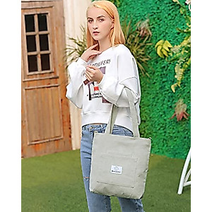 Makukke Corduroy Totes Bag Bundle| School Backpacks for Teen Girls - Laptop Backpacks 15.6 Inch College Bookbag