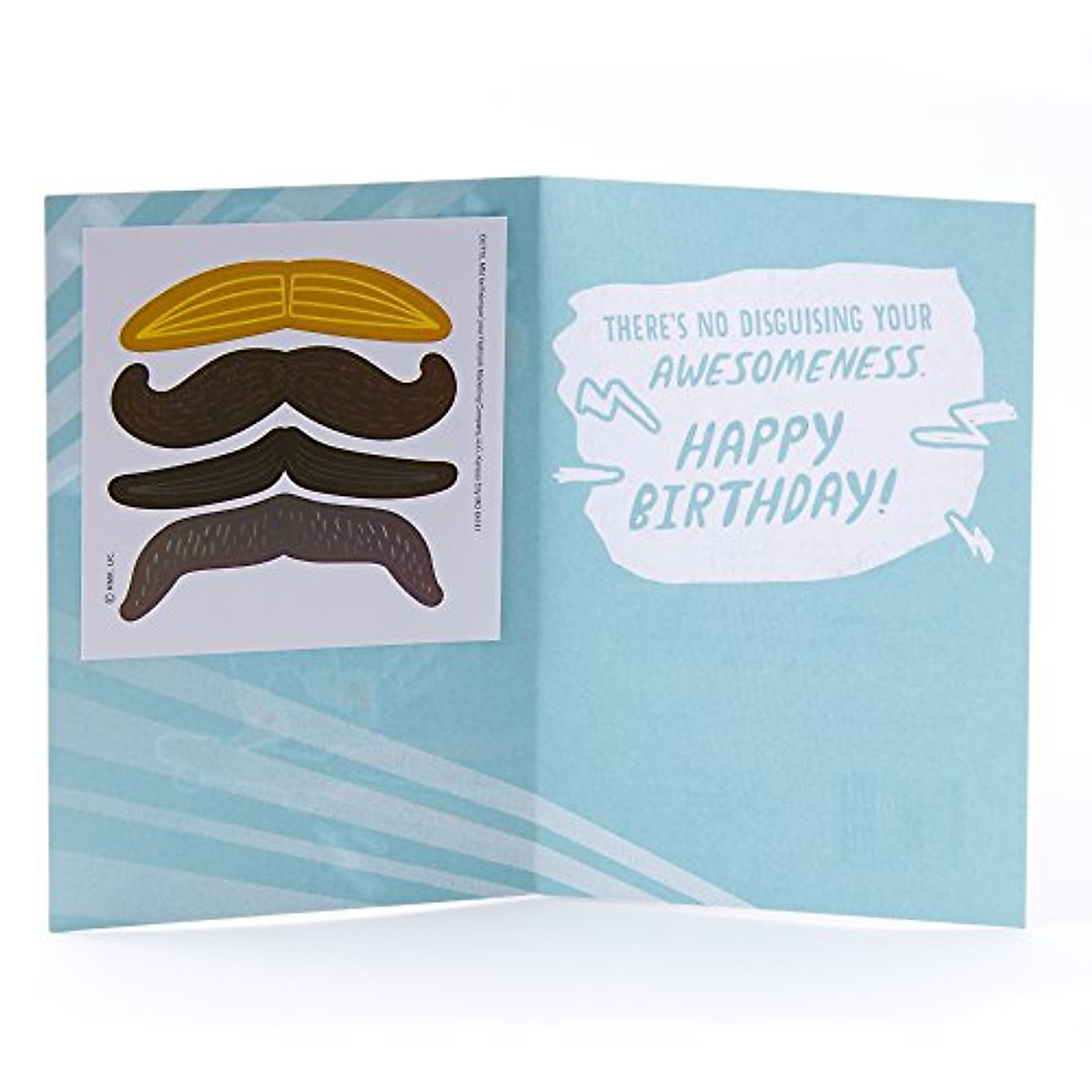 Hallmark Birthday Card for Kids with Mustache Stickers (No Disguising Your Awesomeness)