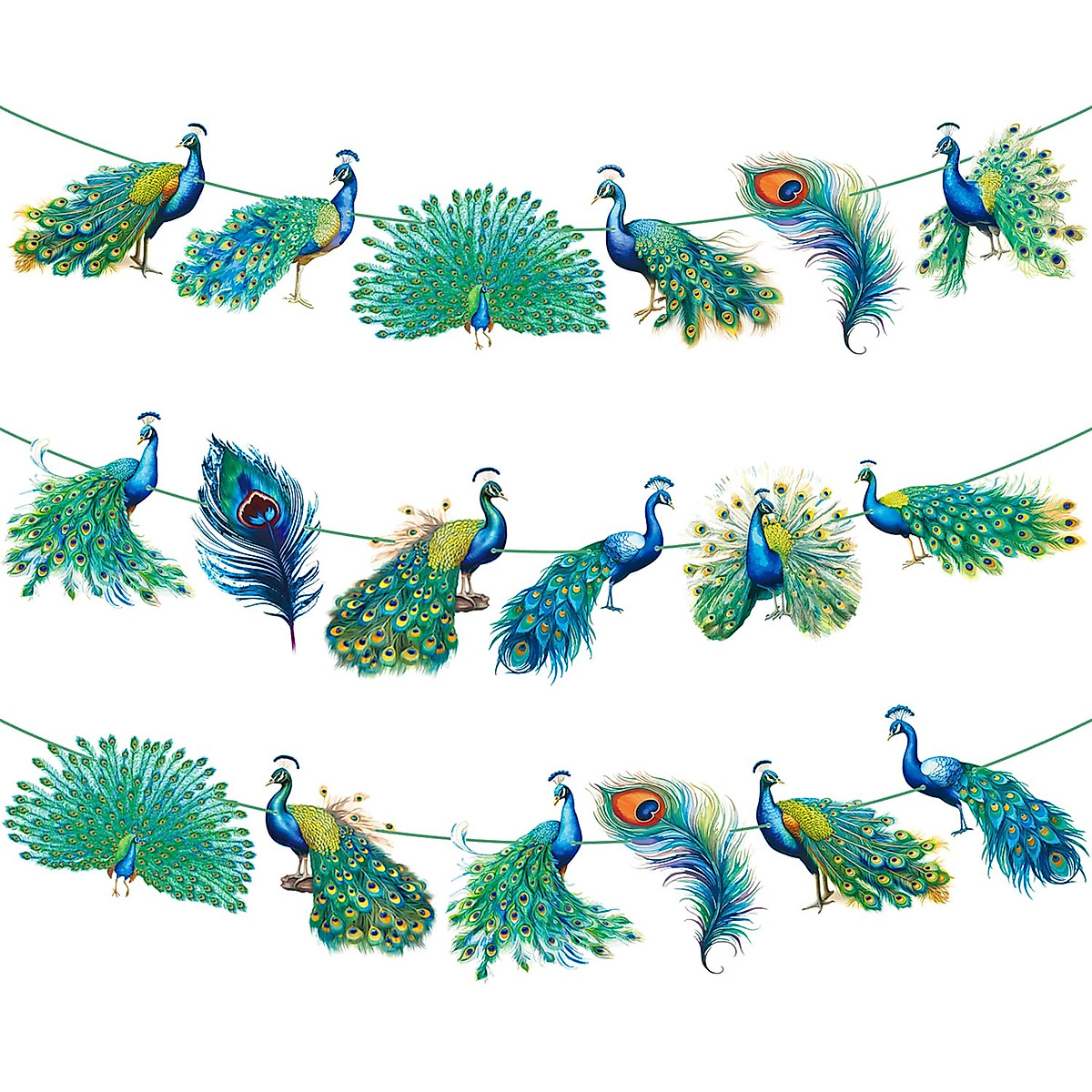 Peacock Party Banner Peacock Birthday Party Decorations Peacock Cutout Banner Peacock Birthday Party Supplies for Zoo Bird Theme Baby Shower Supplies