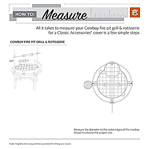 Classic Accessories Veranda Water-Resistant 40 Inch Cowboy Fire Pit Grill Cover and Storage Bag