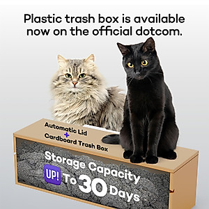 Popur X5 Self-Cleaning Cat Litter Box - Unique Split System, Open Top, 30-Day Capacity - Automatic Litter Scooping Robot, Odor-Seal Disposable Cardboard Bin, 24 Inch Tray, 33 lbs. Load, 99% Leakproof
