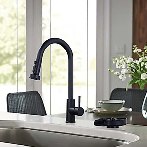 Bottle Washer for Kitchen Sink: iVIGA Matte Black Glass Rinser - Stainless Steel Cup Rinser Bottle Cleaner - Bar Glass Quick Automatic for Baby Bottle with Cleaning Brush