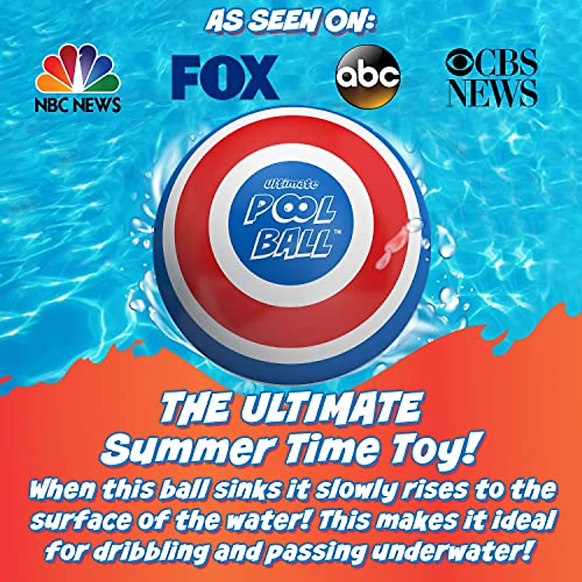 Activ Life Ultimate Pool Ball (Blue & Red) 6" Diameter, Water Ball for Swimming Pools and Games, Pool Ball and Pool Toy for Kids, Easter Basket Stuffer Gift for Kids