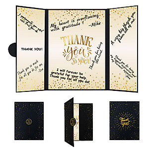 Vlipoeasn Thank You Card Guest Book Alternative, Black Gold Thank You All You Do, Thank You Sign,Graduation Retirement Office Party Decor, Thanks to Staff Teacher Professor Doctor Nurse Decoration