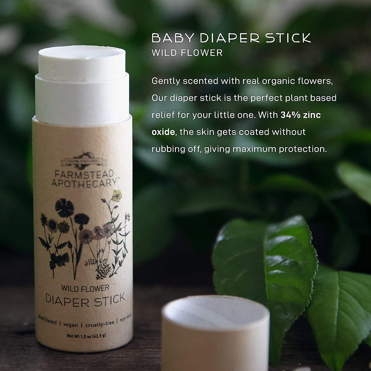 Farmstead Apothecary Baby Diaper Stick 1.5 oz