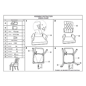 Restworld Dining Room Chairs with Arms,Tufted Upholstered High Back Nailed Trim with Untique Oak Wood Legs for Kitchen Restaurant Room Bedroom Ivory Brown