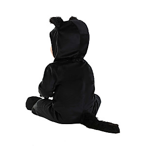Soft Furry Feline | Black Cat Costume for Infants | Cozy Jumpsuit, Hood, Mitts, Booties | Perfect Halloween Outfit for Baby Boys and Girls 6/9 Months