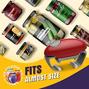 Electric Jar Opener for Weak Hands, Automatic Jar Opener Tool Fits Almost All Lid Sizes, Auto-off Bottle Opener for Seniors with Arthritis