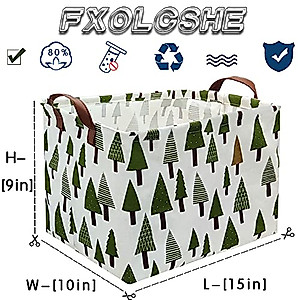 FXOCSHE Laundry Basket Green Hamper Fabric Laundry Hamper,for baby hamper Nursery Toy Organizer tree room decor,Gift Basket (tree)