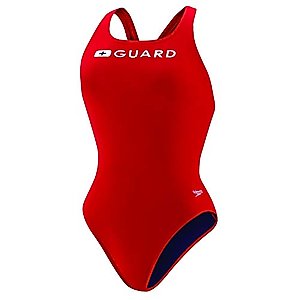 Speedo womens Guard One Piece Swimsuit, Super Pro Back Us Red, 34 US