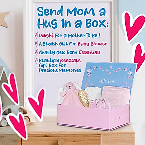 FOREVERPURE Baby Towels with Hood Newborn Gift Set - Gentle & Soft Baby Bath Towels Hooded w/Washcloths, Mittens, Brush, & Ultra Soft Security Blanket, Infant Hooded Towels for Baby Girl & Boy, Pink