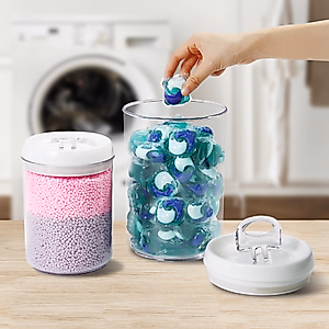 Felli Flip Tite Storage Container with Lid 6" ROUND Airtight Ring Lock Top, Plastic Canister Jar for Flour Sugar Rice Protein Powder Coffee Cracker Kitchen Pantry Organizer (1, 6" Round Nest-M 2pk)