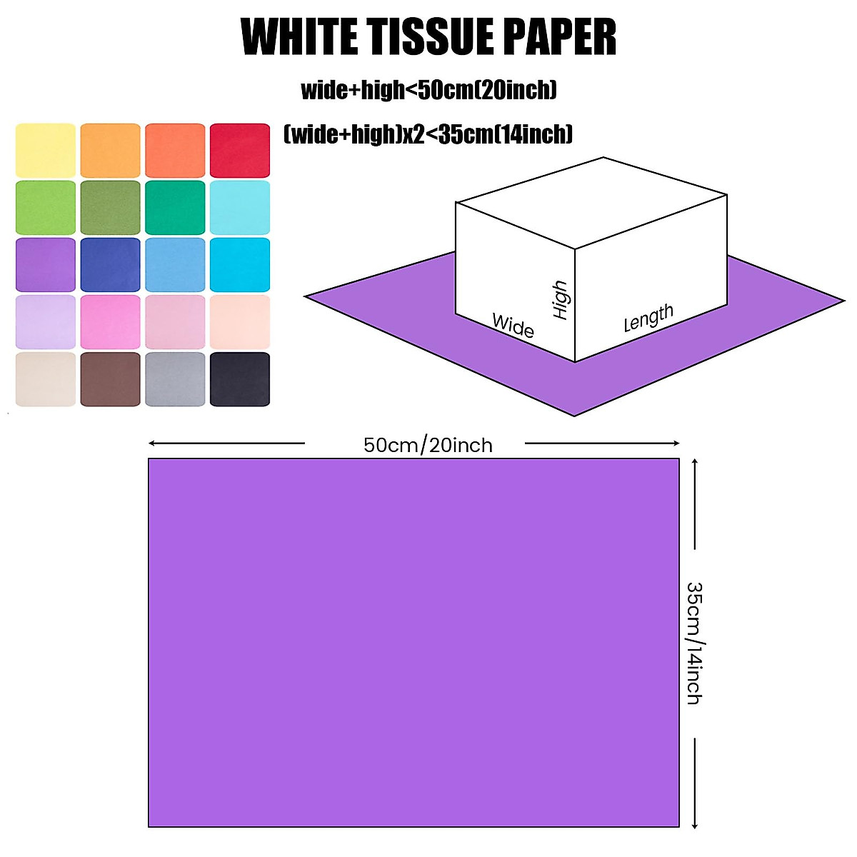 Shindel 120 Sheets Colorful Tissue Paper, Tissue Paper Bulk 20x14 Inch Gift Wrapping Paper for DIY Crafts Gift Box Wrapping 20 Colors