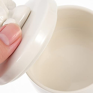 STOBAZA 1pcs Ceramic Cherub Figurine Jewelry Organizer Peal White Jewelry Trinket Box Cherub Jewelry Box for Trinkets, Jewelry, Ring, Earrings, Wedding Candies and Party Favor, (Style B)