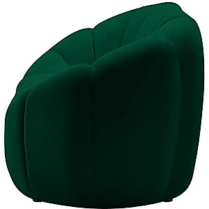 Meridian Furniture Elijah Collection Velvet Upholstered Sofa with Deep Channel Tufting, Green