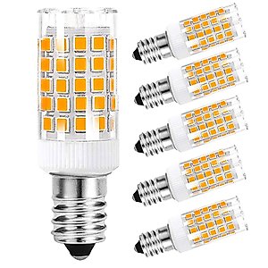 E14 led Light Bulb dimmable, e14 European Screw Base LED Light Bulbs 40 Watt Incandescent Bulb Equivalent, 4W T3/T4 European Base Replacement Omni-Directional,Warm White 3000k(5-Pack)