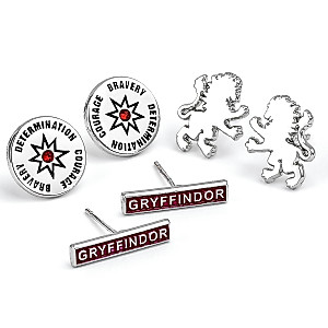 Official Harry Potter Gryffindor Set of 3 Stud Earrings