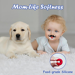 YAPROMO Funny Toddler Orthodontic Mustache Pacifiers for Babies, BPA Free, Latex Free-4 Pack