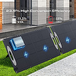 100W Portable Solar Panel, VDL Foldable Monocrystalline Solar Cell Charger with Kickstand, Waterproof IP67 MC-4 for Power Stations RV Off Grid Outdoor