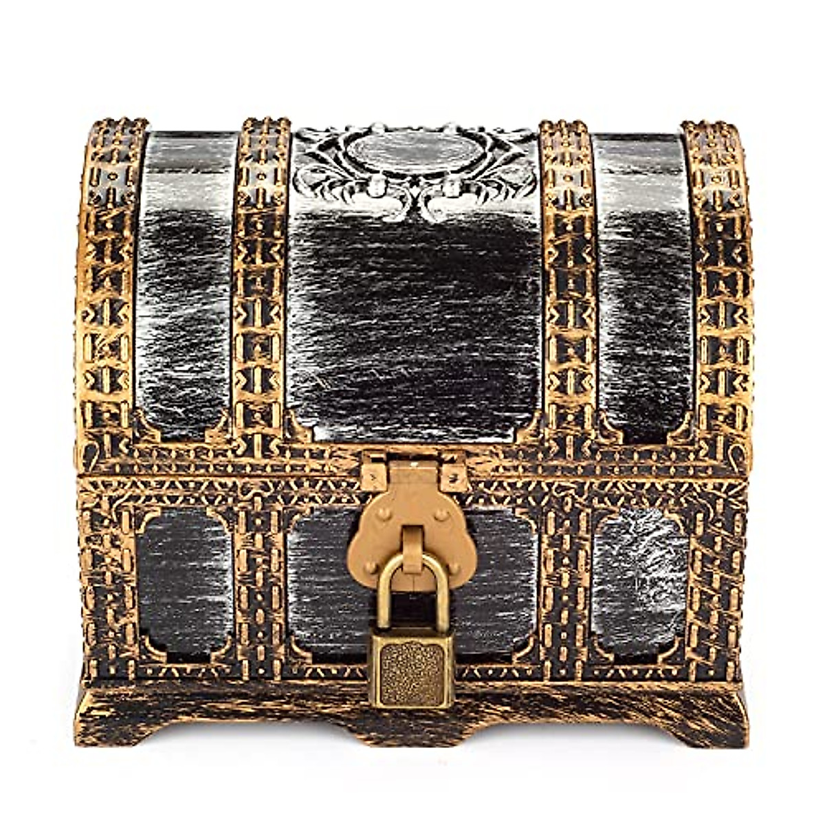 Kids Pirate Treasure Chest Plastic Pirate Vintage Treasure Box, Mini Pirate Chest Toys for Boys