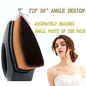 Foundation Makeup Brush,FRX Flat Top Foundation Brush,High Density Seamless Kabuki Face Brush Multifunctional for Blending Liquid, Cream or Flawless Powder Cosmetics (Black)