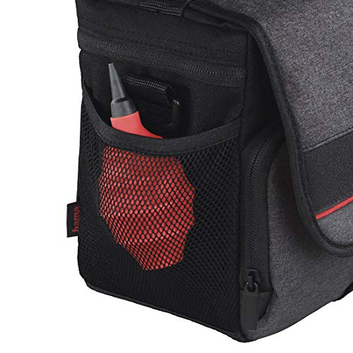 Hama Camera bag Valletta (size 90, compact case, strap, flap with closure, all brands such as Nikon, Canon, Olympus, Sony, …) Black/Red