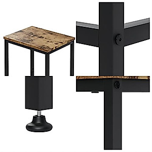 Masupu Bar stools Set of 2,Kitchen Breakfast Bar Chairs with Footrest,25.8" Barstools,Rectangular Industrial Counter Stools,Adjustable Feet, for Dining Room, Kitchen, Easy Assembly, Rustic Brown