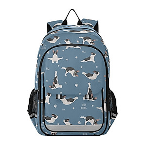ALAZA Yoga Dog Print French Bulldog Laptop Backpack Purse for Women Men Travel Bag Casual Daypack with Compartment & Multiple Pockets