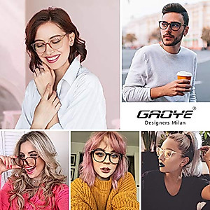 Gaoye Blue Light Blocking Glasses, Retro Round Eyewear Frame Anti Eyestrain Computer Glasses for Women Men - GY1688 (Tea Leopard/Transparent Lens)