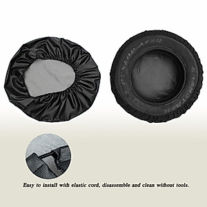 Moonet PVC Leather Spare Tire Wheel Cover for Car Truck SUV Camper Trailer Universal Fit RV JP FJ, R15 Black (for Overall Wheel Diameter 27-29 inch)