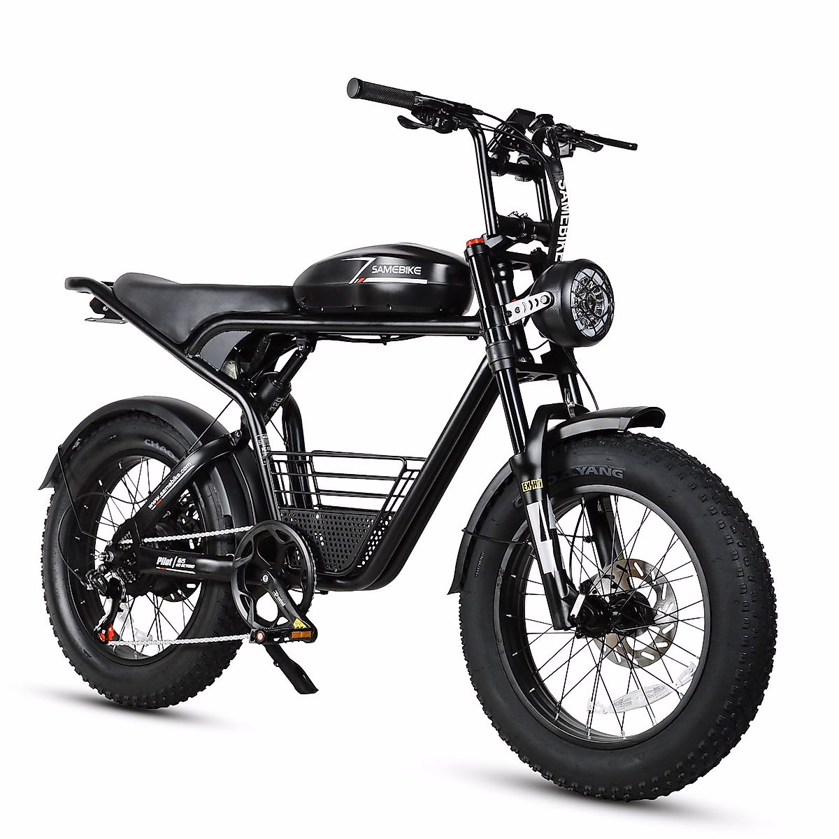 SAMEBIKE 1000W Electric Dirt Bike, Electric Bike for Adults with 48V 18AH Battery 30 MPH Max Speed & 62 Miles Moped Style Electric Motorcycle Ebike with 4.0 Fat Tire Full Suspension Hydraulic Brakes