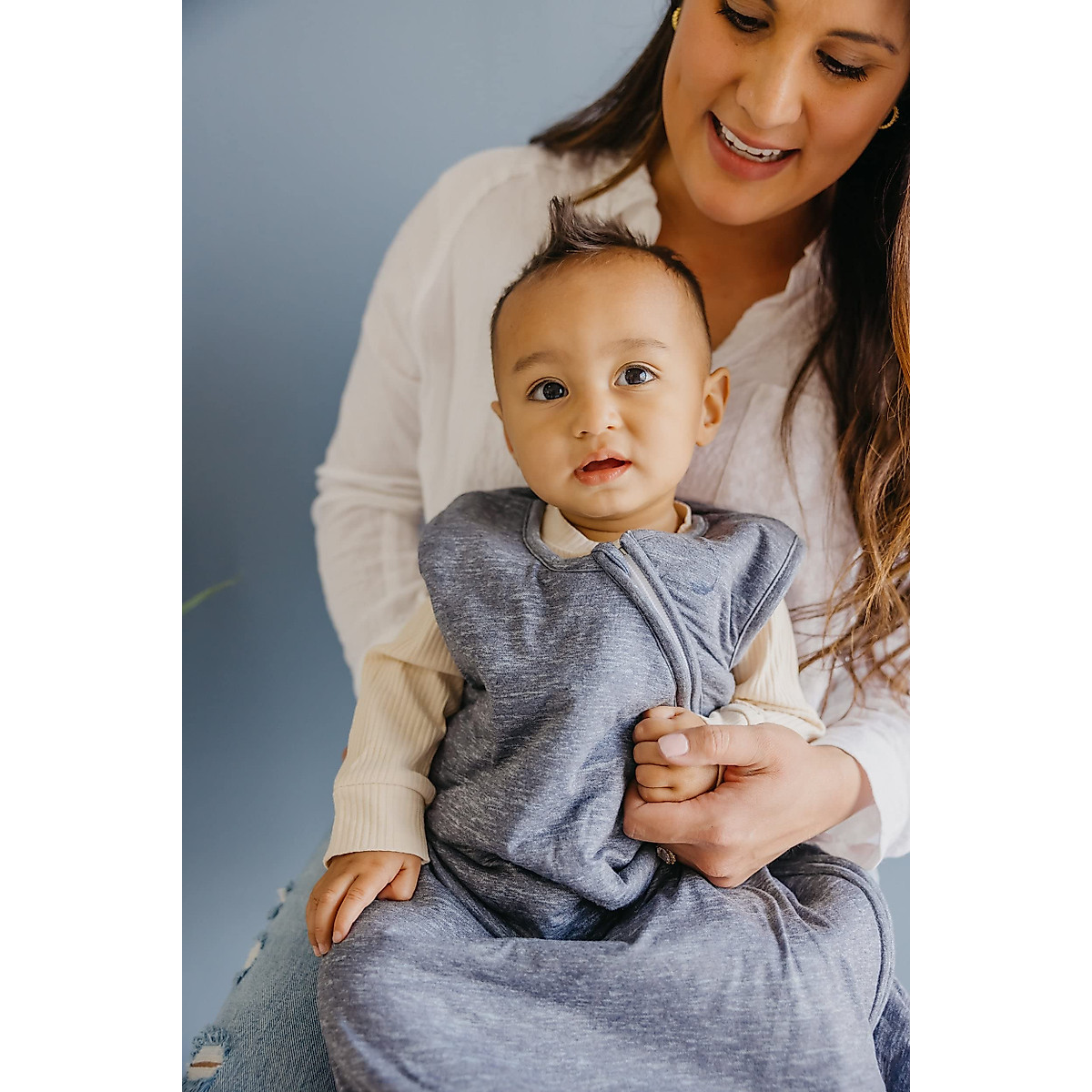 Copper Pearl Sleep Sack: Warm and Cozy Baby Bag in a Variety of Trendy Designs, Safe Alternative to Blankets, Sleeveless Baby Sleep Sack Swaddle Sizes Newborn to 24 Months - Denim