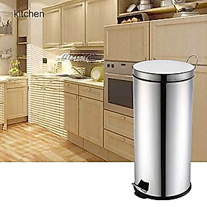 WENLII Newly 1pc 5L Rubbish Bin Stainless Steel Step Pedal Trash Can Large Capacity for Kitchen Bathroom