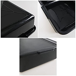 Parlynies 13 L Commercial Bus Tubs with Lid, 3-Pack Plastic Bus Box, Black