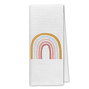 DIBOR Boho Rainbow Colorful Kitchen Towels Dish Towels Dishcloth,Boho Nature Landscape Decorative Absorbent Drying Cloth Hand Towels Tea Towels for Bathroom Kitchen,Boho Lovers Girls Women Gifts(319)