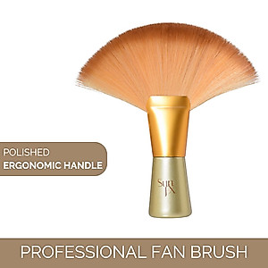 SunFX Finishing Powder Brush | Large Professional Fan Brush for Salon Use | Perfect For Spray Tan Powder