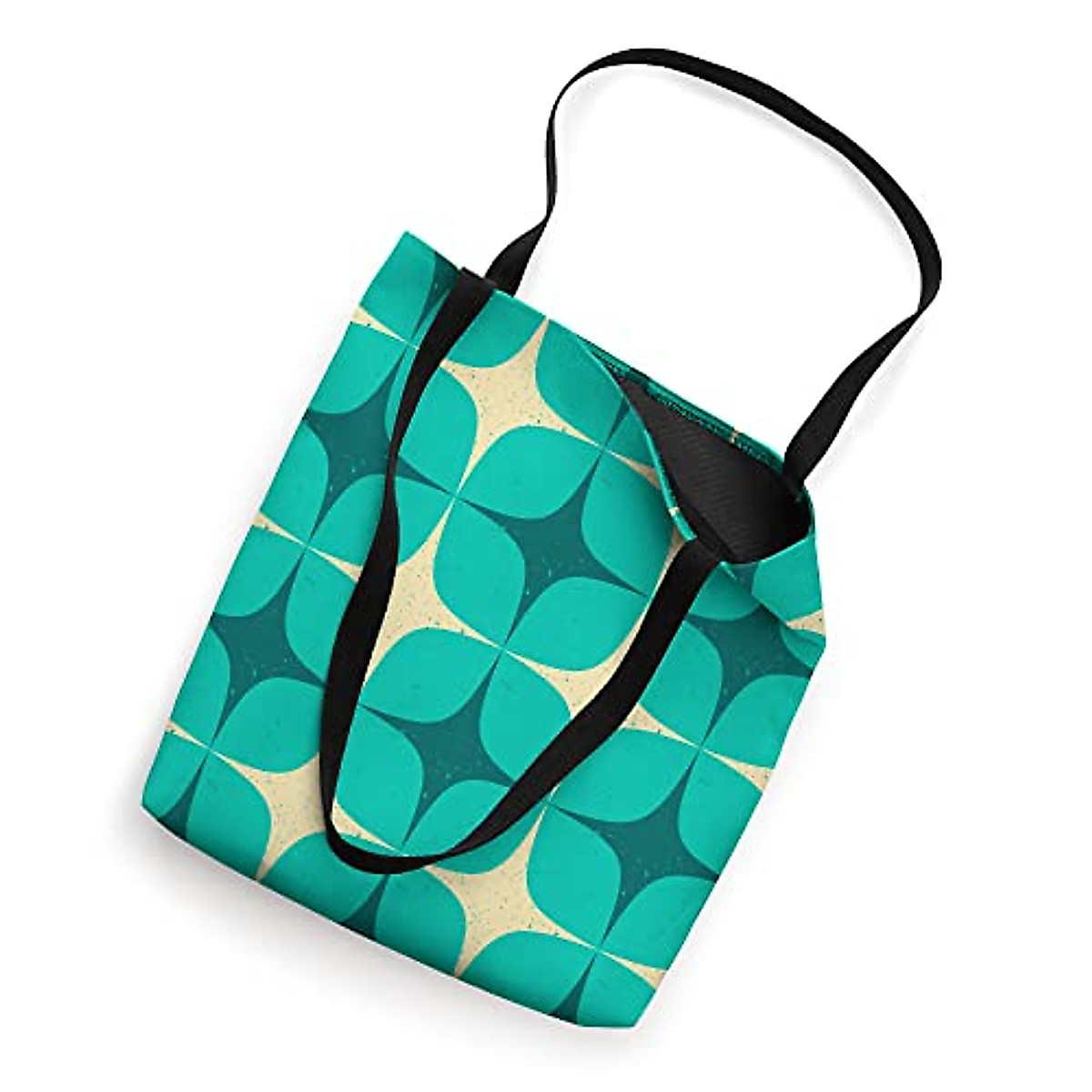 Modern Teal Pattern Mid-Century Modern Geometric Star Tote Bag