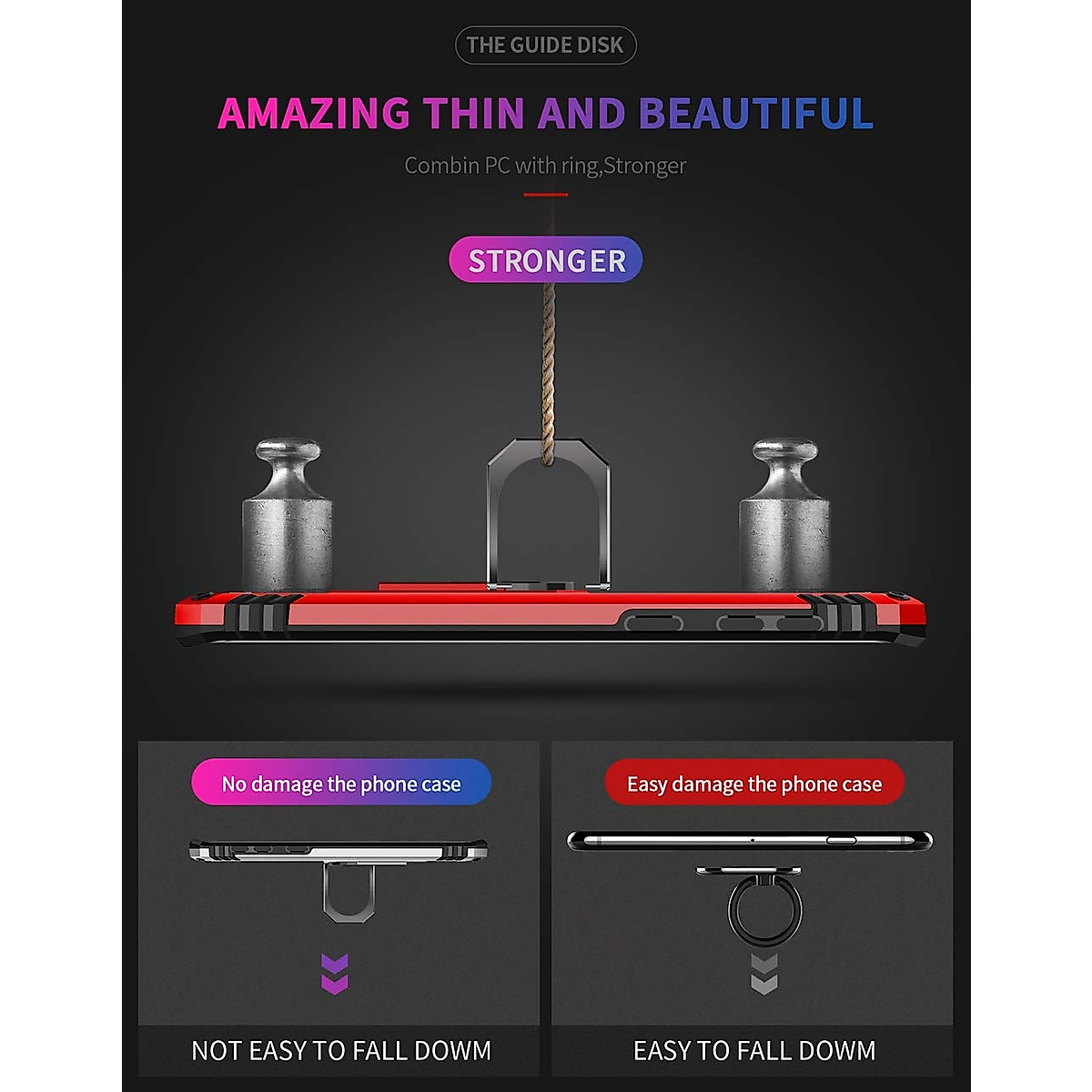 Military Grade Drop Impact for Samsung Galaxy S8 Plus Case(Galaxy S8+) 6.2 inch 360 Metal Rotating Ring Kickstand Holder Built-in Magnetic Car Mount Armor Case for Galaxy S8+ Phone Case (Black)