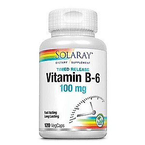SOLARAY B-6 TSTR Supplement, 100mg | 120 Count