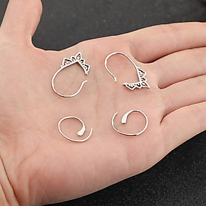 Milacolato 2Pairs S925 Sterling Silver Hoop Earrings 14K White Gold Plated Balinese Tribal Pull Through Hoop Earrings Dangle Boho Earrings Set for Women Trendy Fashion Jewelry