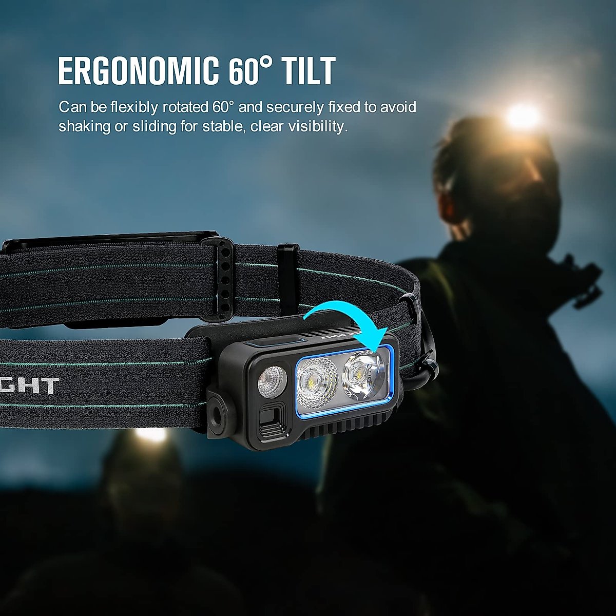OLIGHT Array 2 Pro 1500 Lumens Headlamp with Red Light Option, Powered by USB-C Rechargeable LED Headlight with Motion Sensor for Outdoors, Camping, Running, Working (Black)